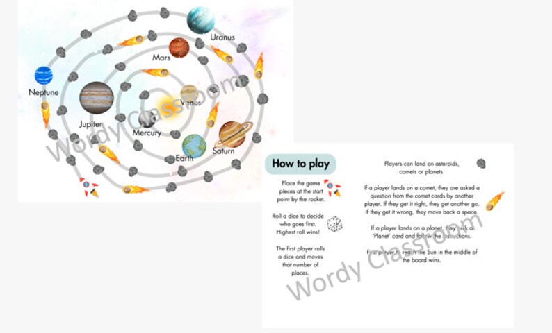 Solar System Game- DIGITAL DOWNLOAD - Etsy