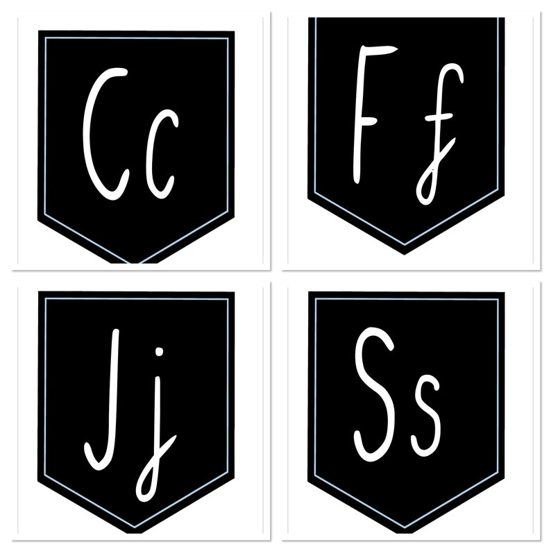 Letters and Numbers Display Banner Flags- DIGITAL DOWNLOAD - Etsy