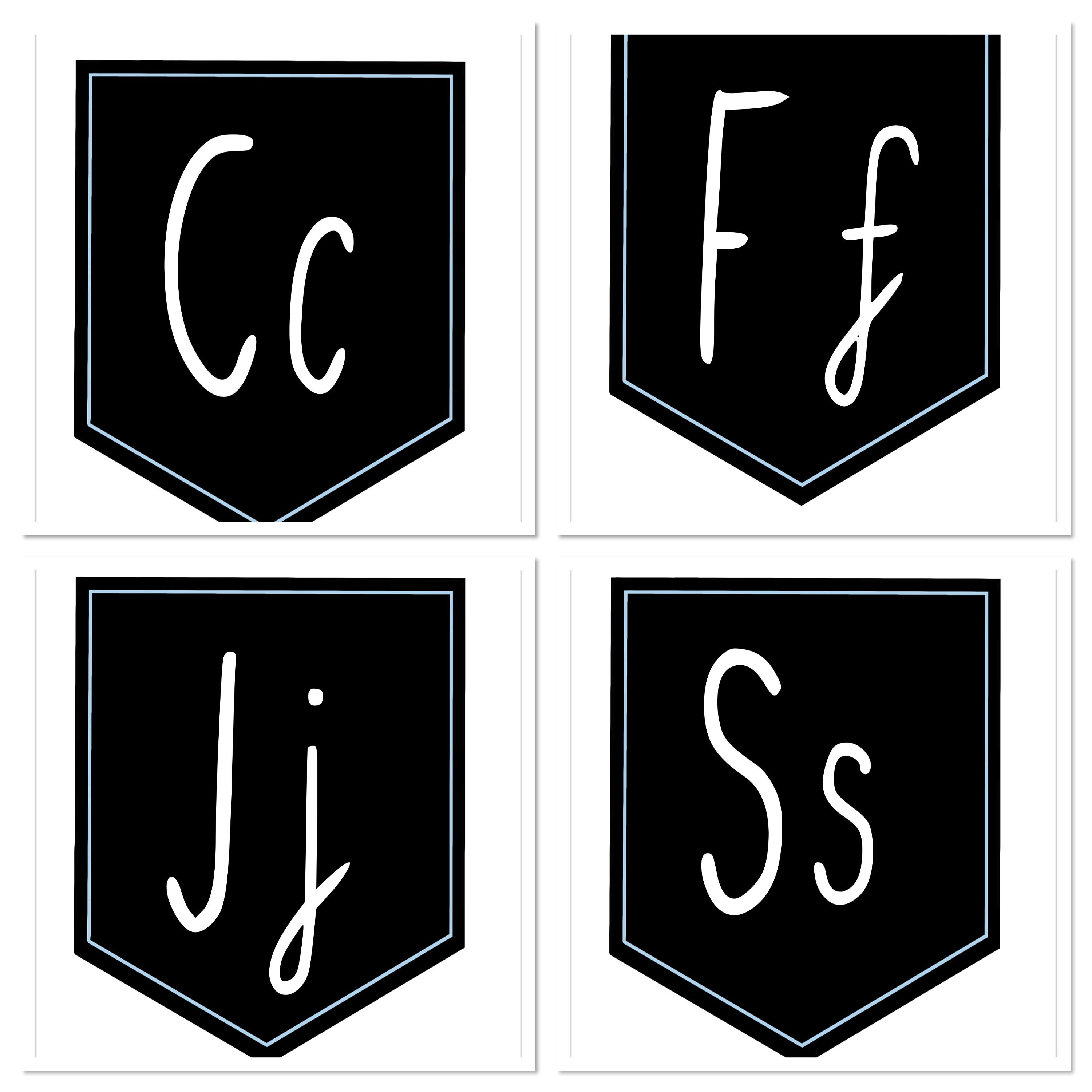 Letters and Numbers Display Banner Flags- DIGITAL DOWNLOAD - Etsy