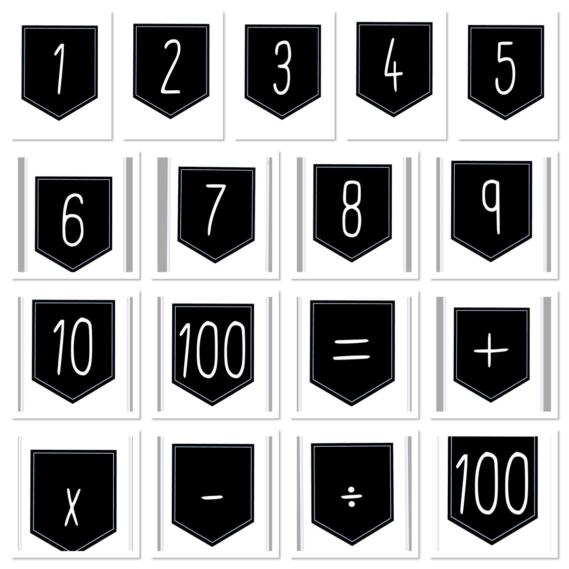 Letters and Numbers Display Banner Flags- DIGITAL DOWNLOAD - Etsy