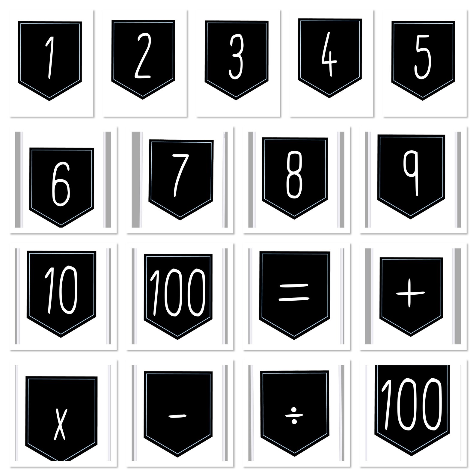 Letters and Numbers Display Banner Flags- DIGITAL DOWNLOAD - Etsy