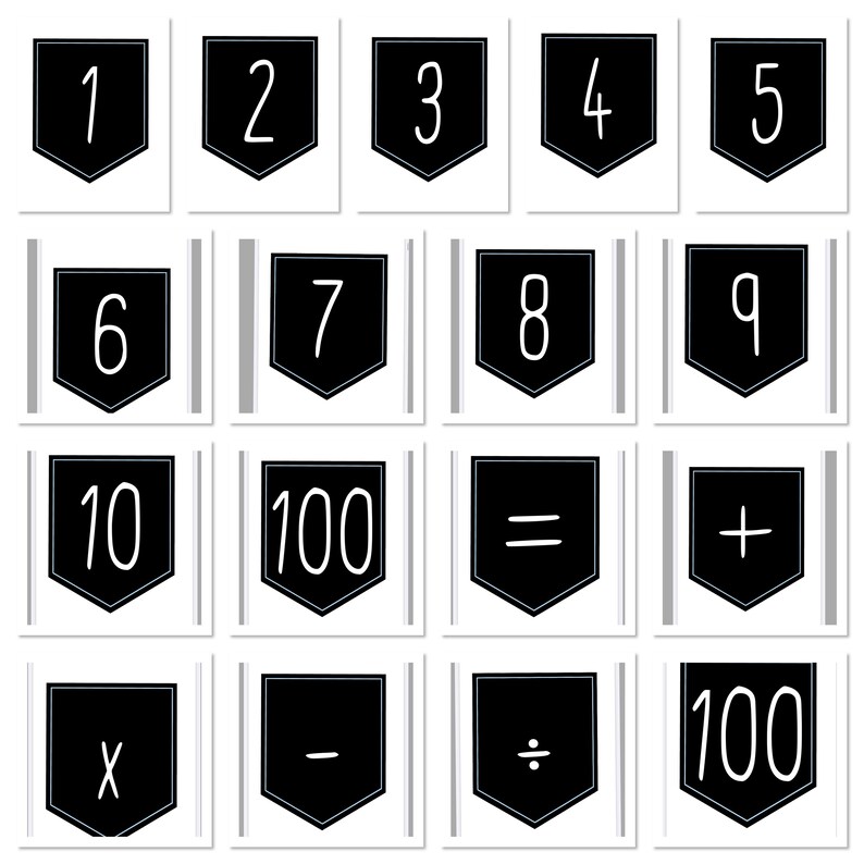 Letters and Numbers Display Banner Flags- DIGITAL DOWNLOAD - Etsy