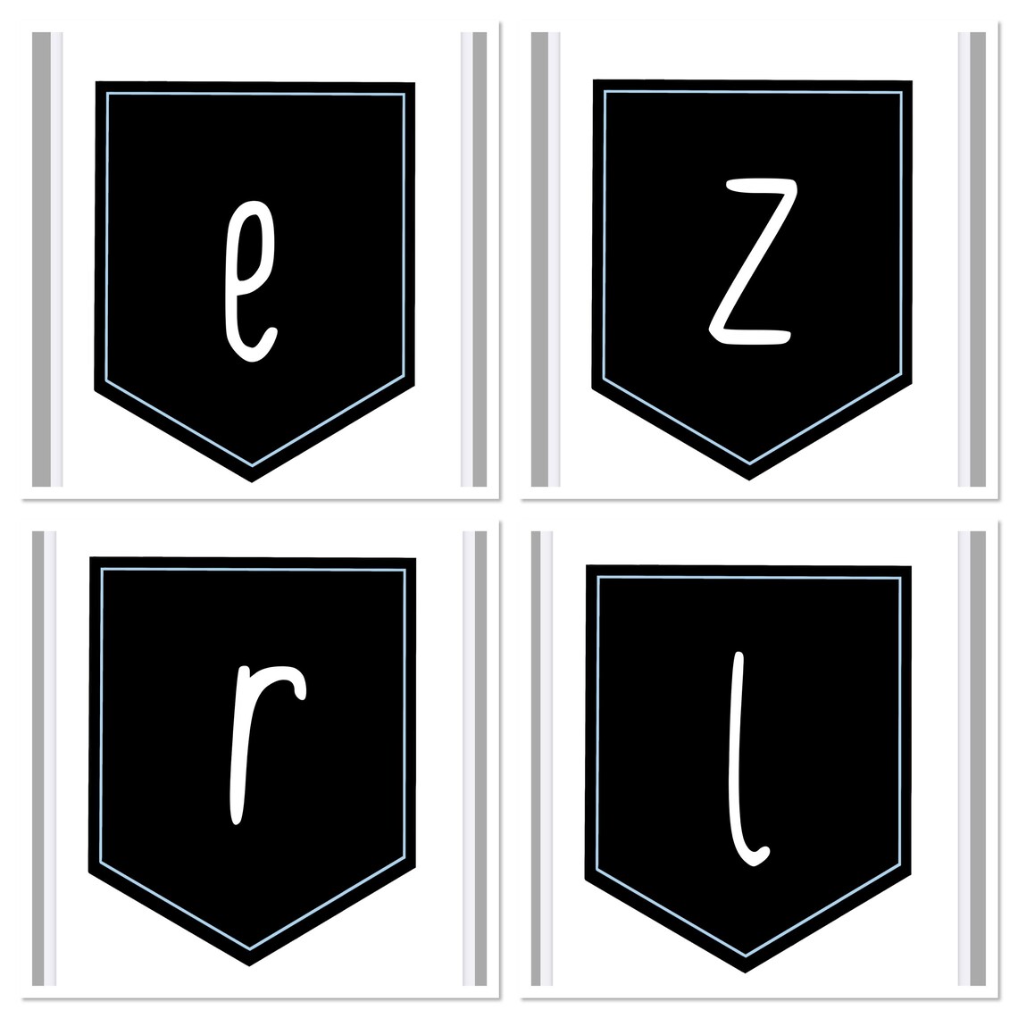 Letters and Numbers Display Banner Flags- DIGITAL DOWNLOAD - Etsy