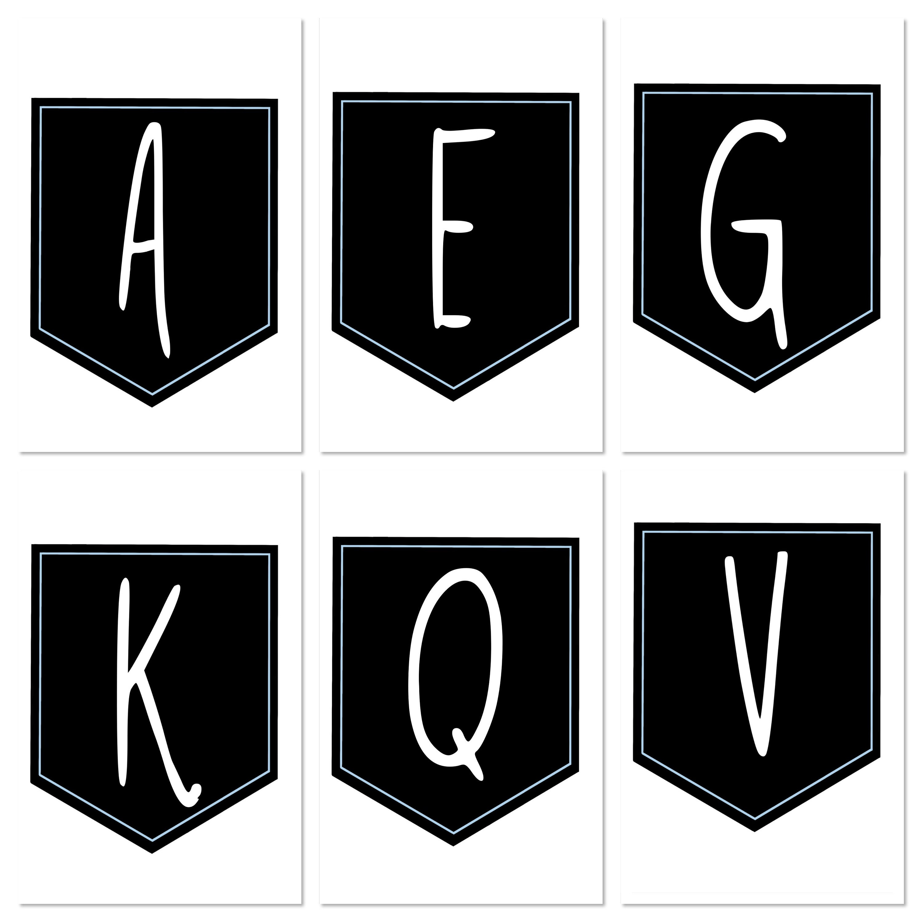 Letters and Numbers Display Banner Flags- DIGITAL DOWNLOAD - Etsy