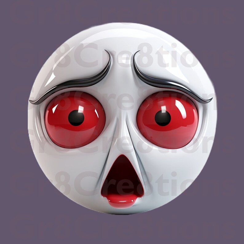 Drama Pack #12 - 5 Expressive 3D White Emojis, 2048x2048, Instant ...