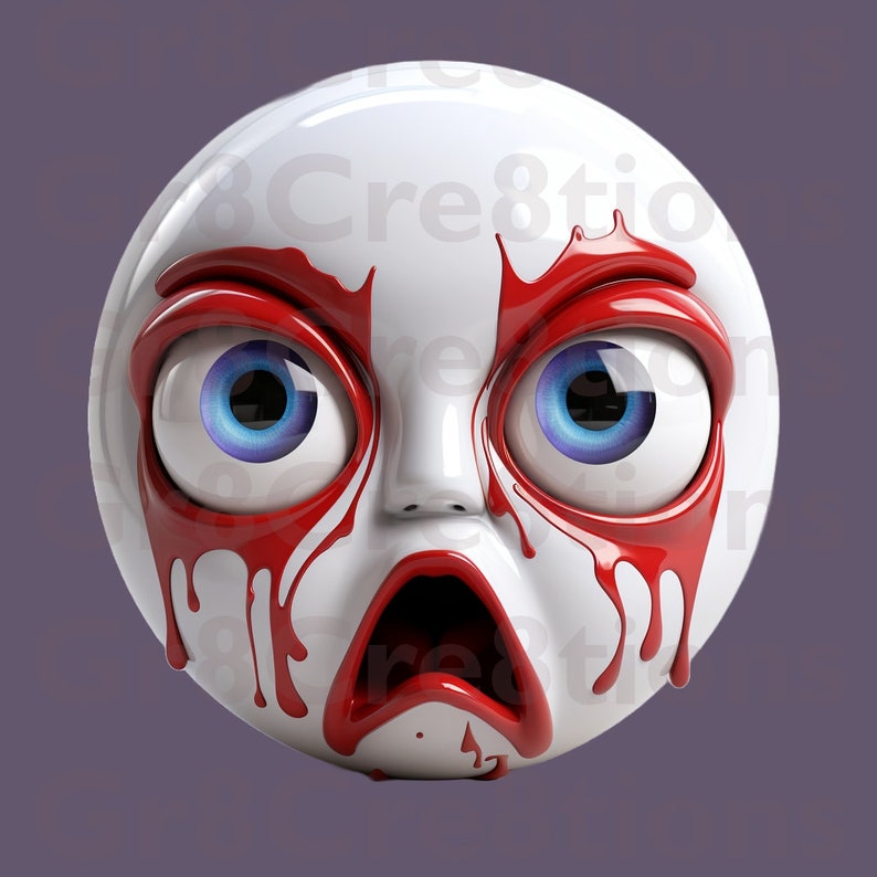 Drama Pack #12 - 5 Expressive 3D White Emojis, 2048x2048, Instant ...