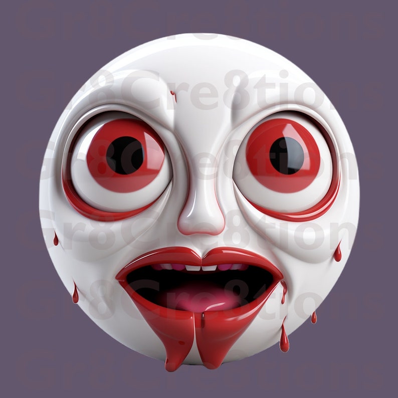 Drama Pack #12 - 5 Expressive 3D White Emojis, 2048x2048, Instant ...