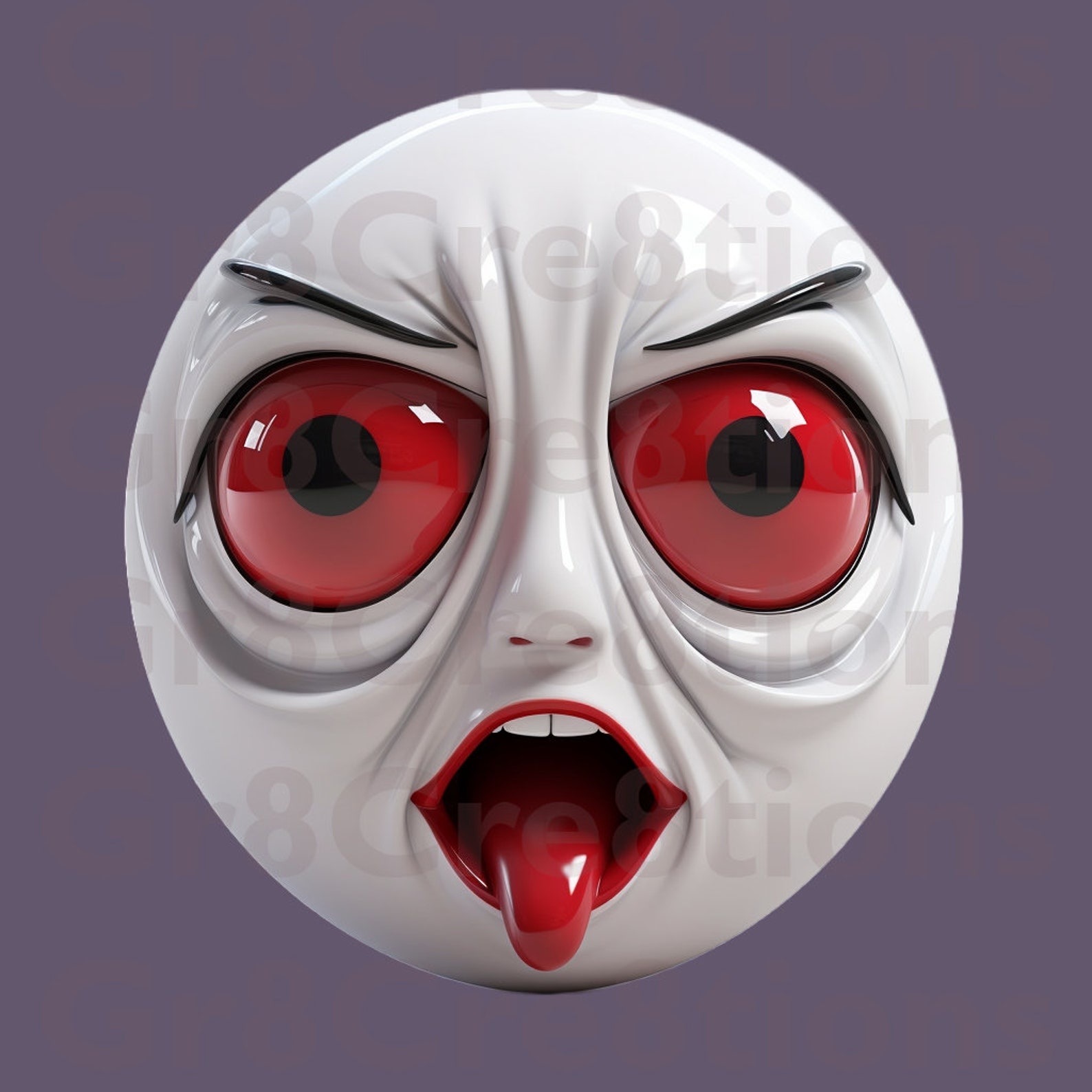 Drama Pack #12 - 5 Expressive 3D White Emojis, 2048x2048, Instant ...