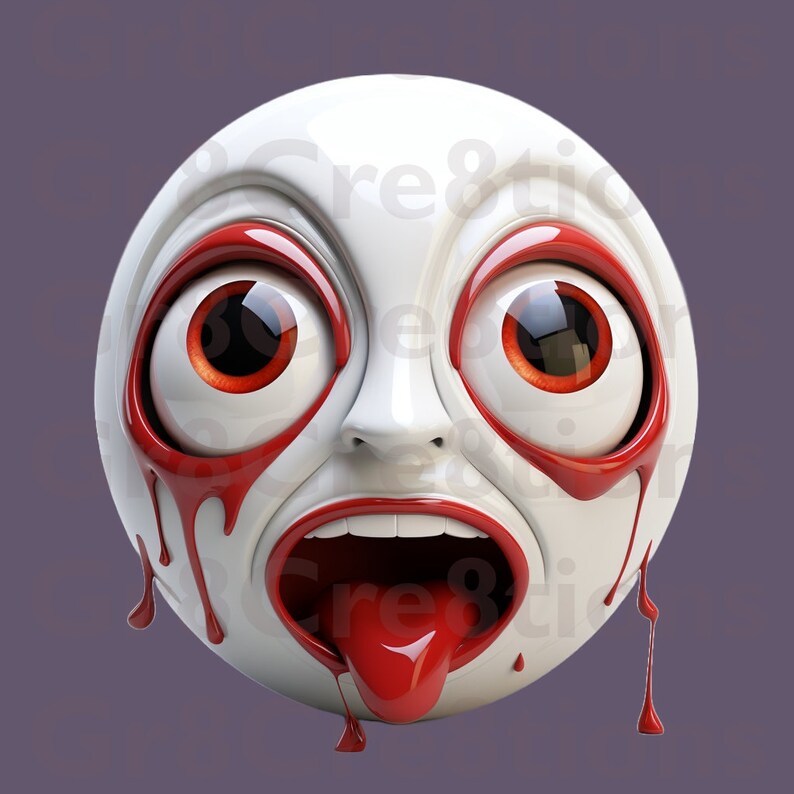 Drama Pack #12 - 5 Expressive 3D White Emojis, 2048x2048, Instant ...