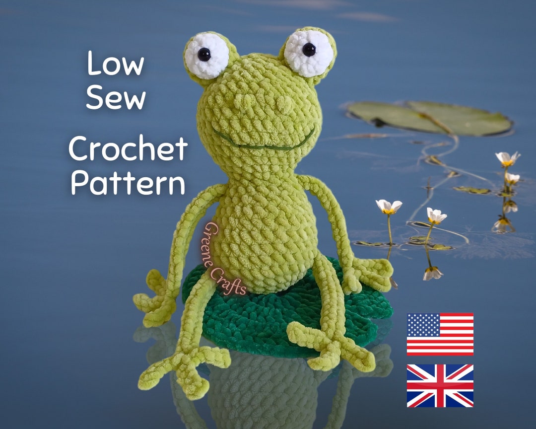 Low Sew Frog Crochet Pattern, Crochet Plushie Pattern, Quick Leggy Frog ...