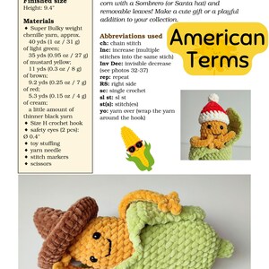 Crochet Pattern: Corn Plush Toy With Sombrero - No Sew Vegetable ...