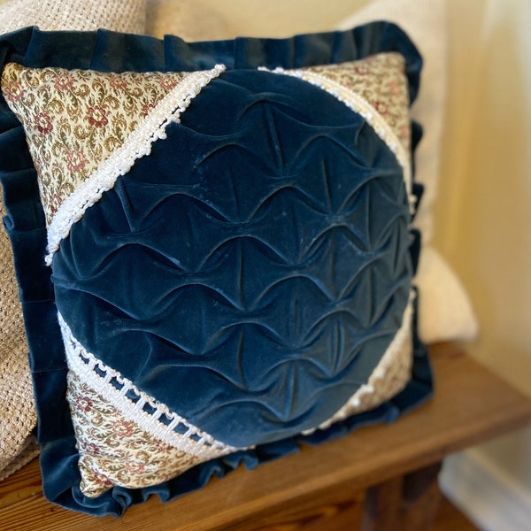 Dark Blue Pillow - Etsy