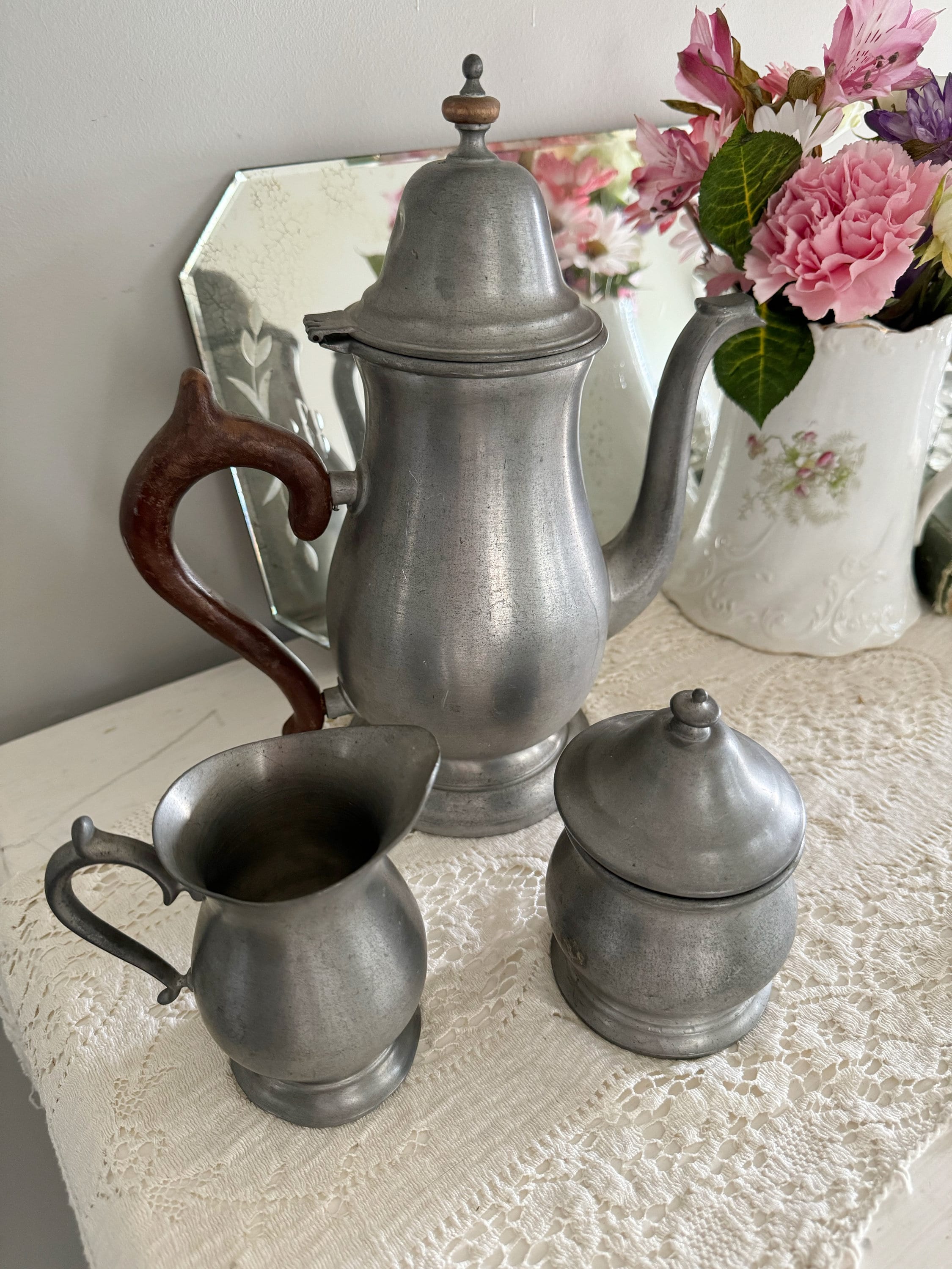 Vintage Pfaltzgraff Pewter Tea Set - Etsy