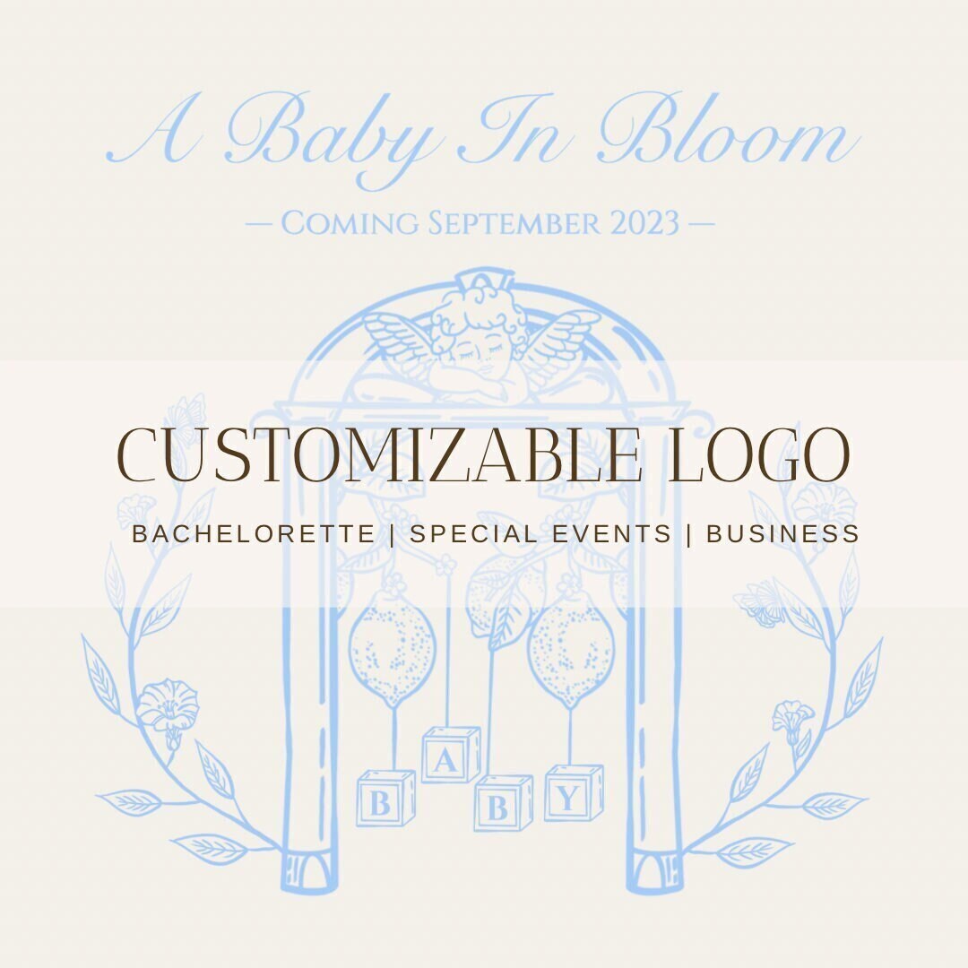Customizable Baby Shower Logo Event Logo Bachelorette Logo - Etsy