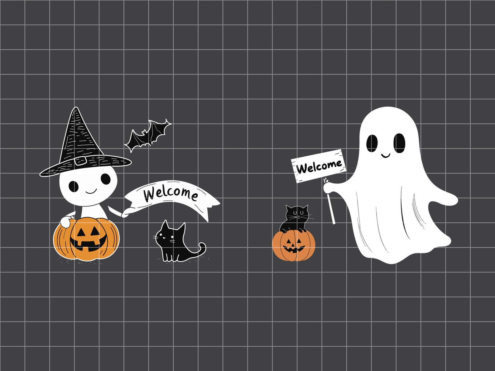 Ghost Welcome Sign SVG, Ghost SVG, Ghost Face Svg, Cute Ghost Svg, Baby ...