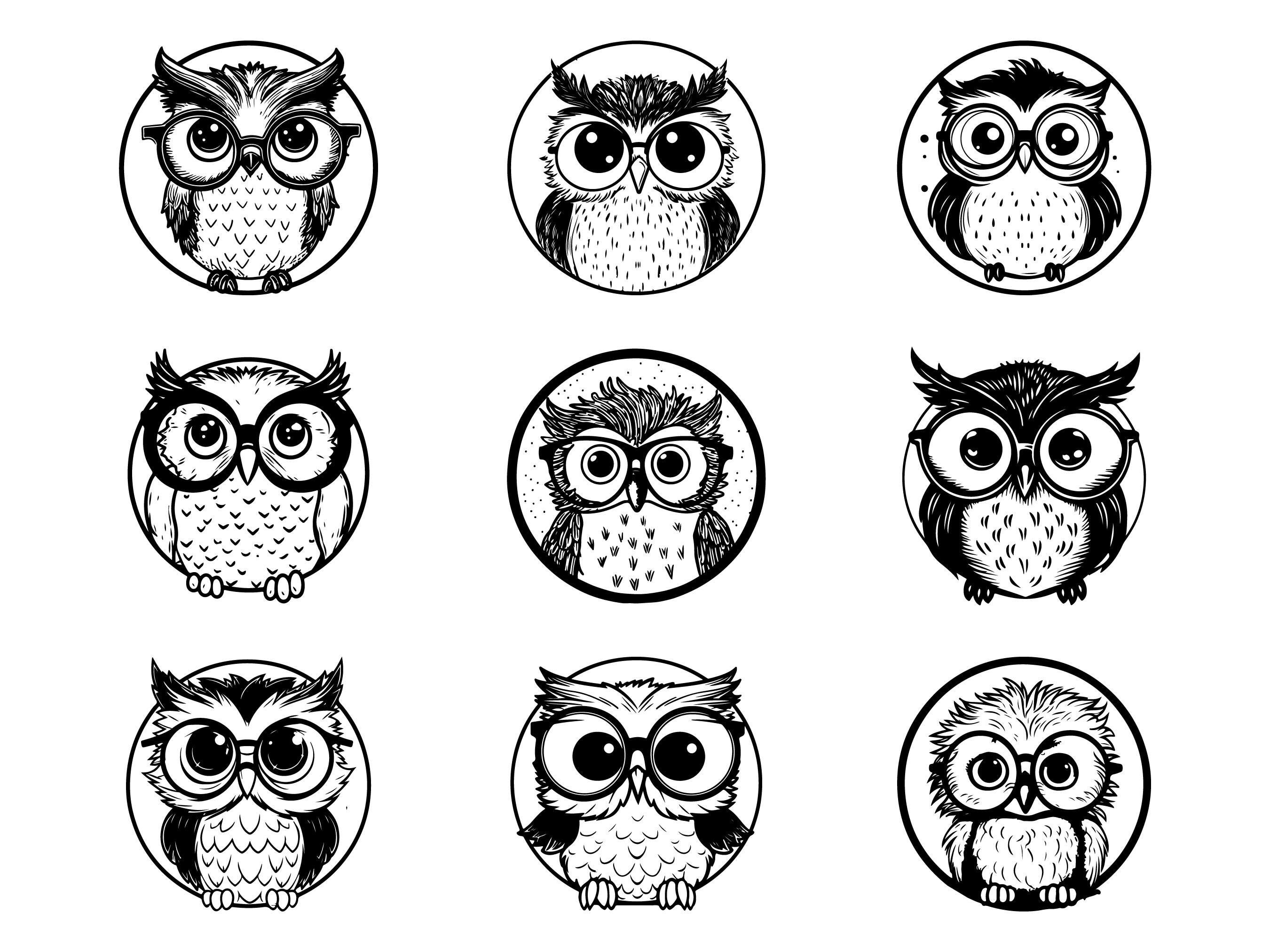 Wise Owl SVG Owl With Glasses SVG Owl Earrings SVG Owl - Etsy
