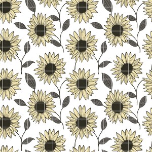 Sunflower Floral Pattern SVG Bundle, Seamless Pattern SVG, Flower ...