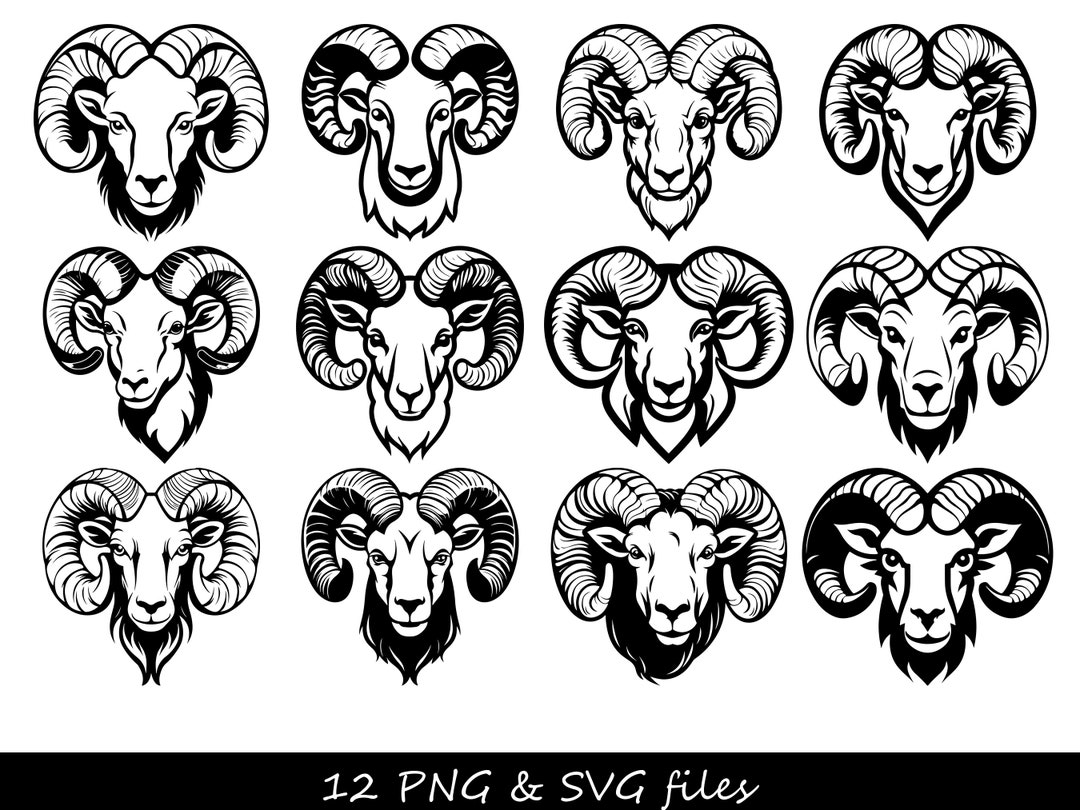Ram Head SVG, Ram SVG, Ram Skull SVG, Horned Ram Svg, Ram Head ...