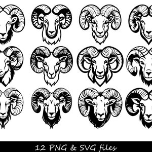 Ram Head SVG, Ram SVG, Ram Skull SVG, Horned Ram Svg, Ram Head ...