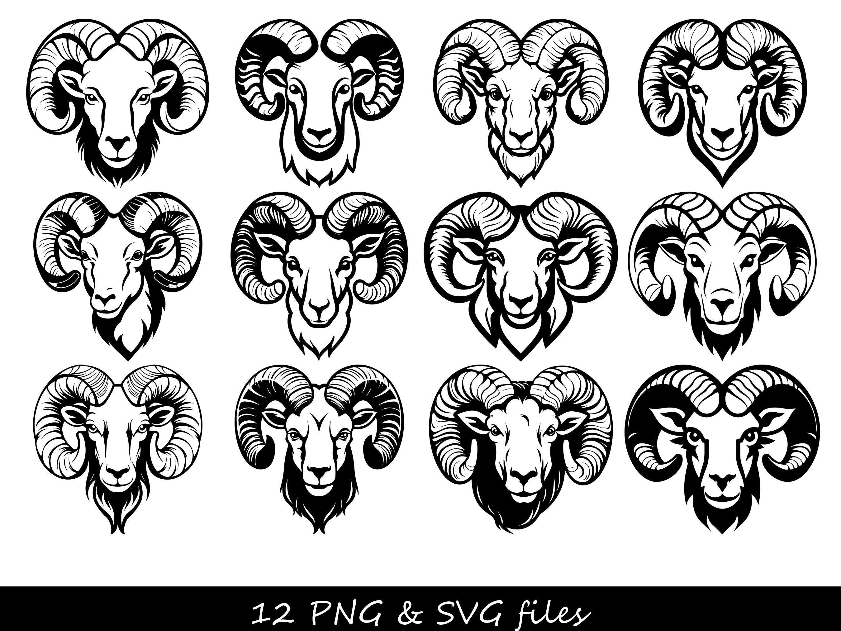 Ram Head SVG, Ram SVG, Ram Skull SVG, Horned Ram Svg, Ram Head ...