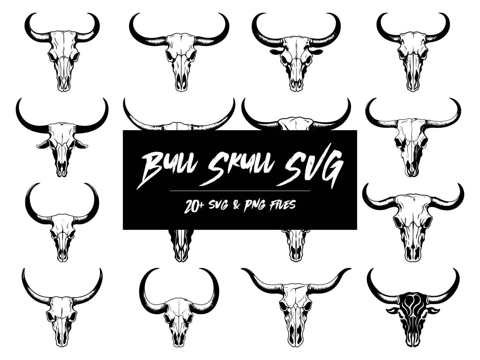 Bull Skull SVG, Cow Skull SVG, Bull Head SVG, Cow Head Svg, Longhorn ...