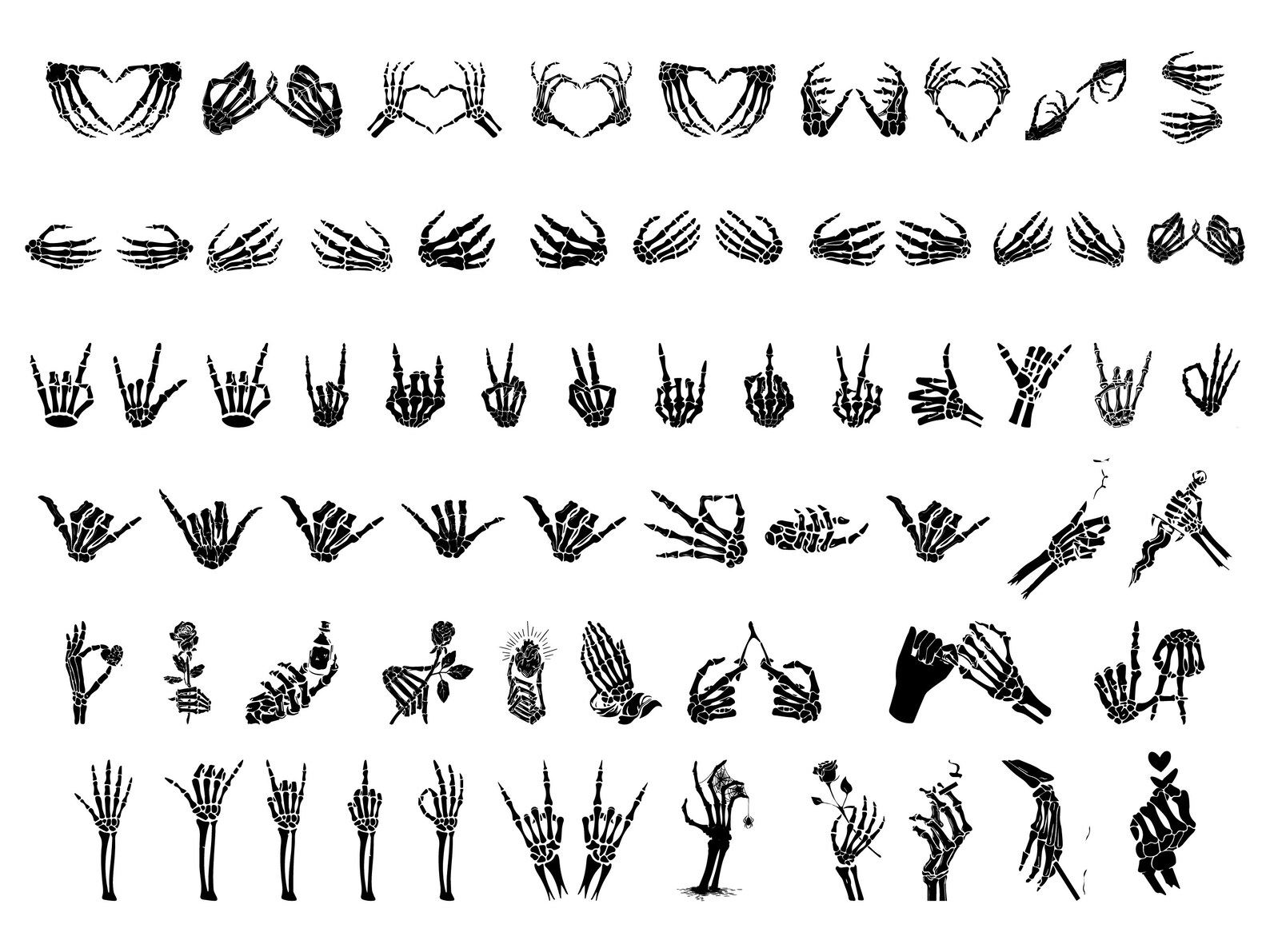 Skeleton Hands SVG Skeleton SVG, Skeleton Heart Hands SVG, Halloween ...