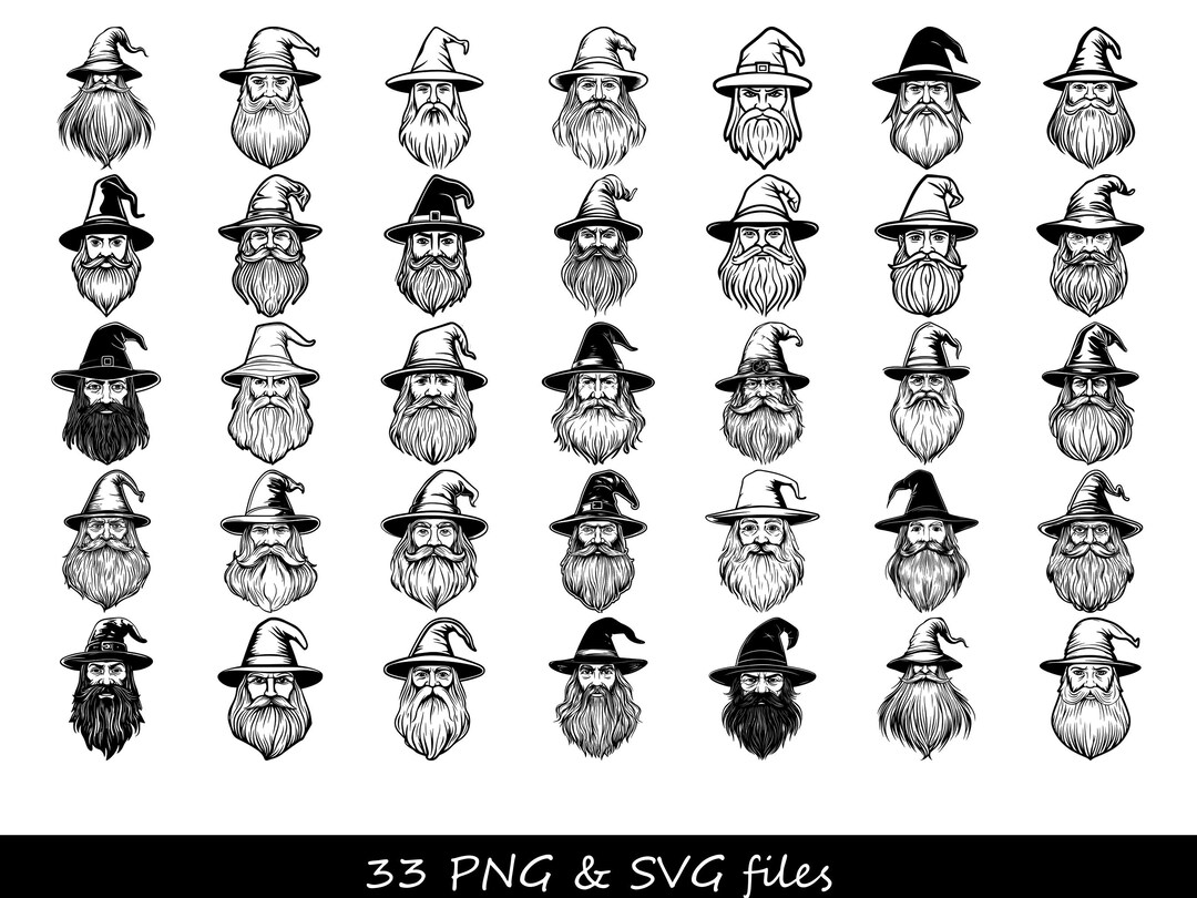 Wizard SVG, Wizard Hat SVG, Wizard Face SVG, Magic Wand Svg, Wizard ...