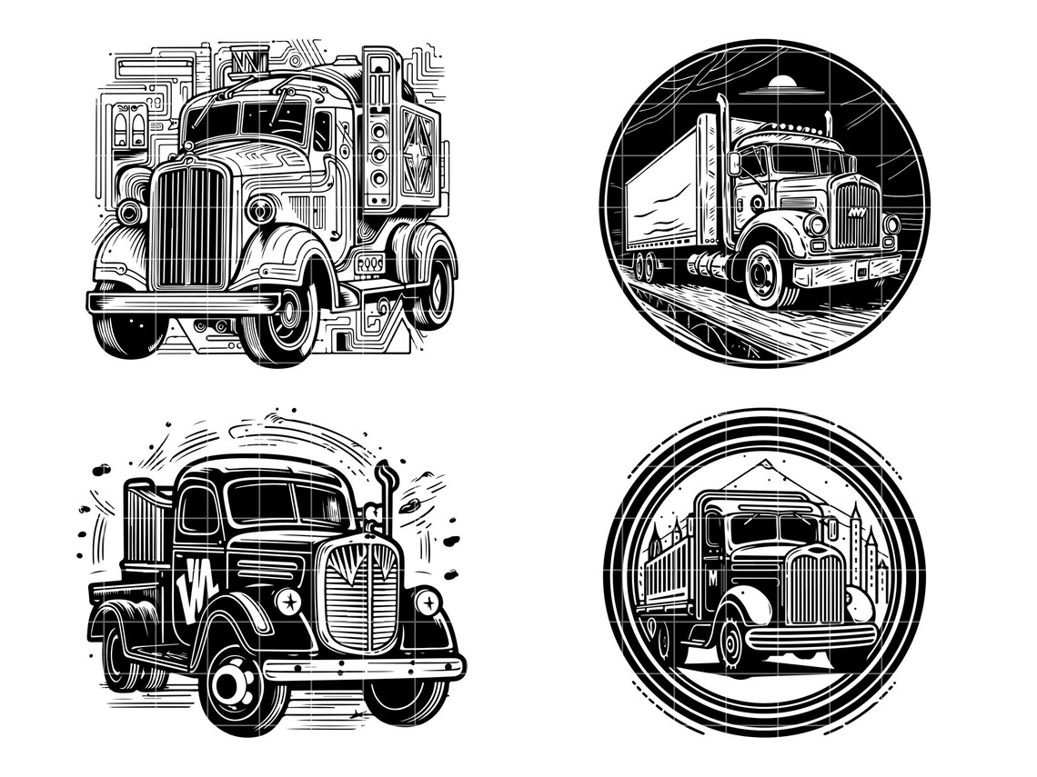Truck Monogram SVG Bundle, Semi Truck SVG, Dump Truck SVG, Farm Truck ...