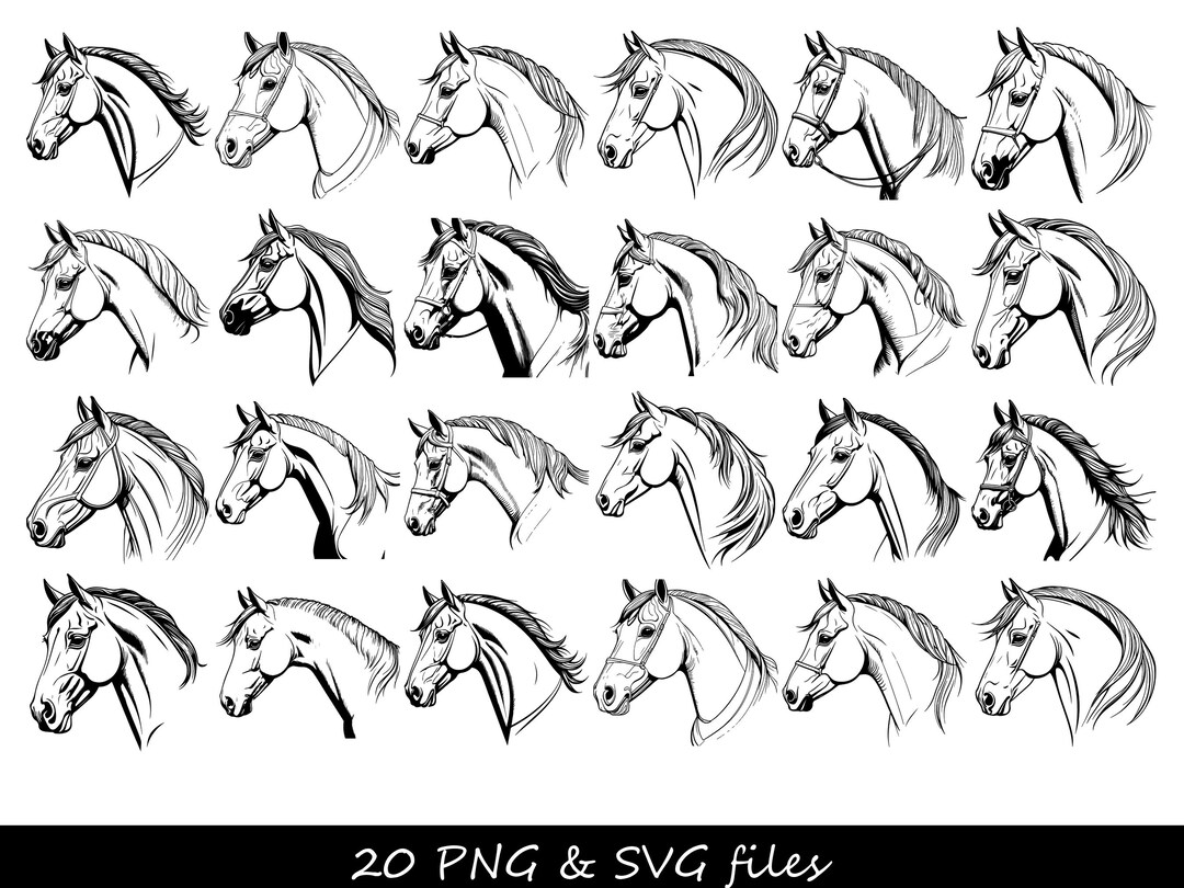 Horse Head SVG, Horse Face SVG, Horse SVG Bundle, Horse Silhouette Svg ...