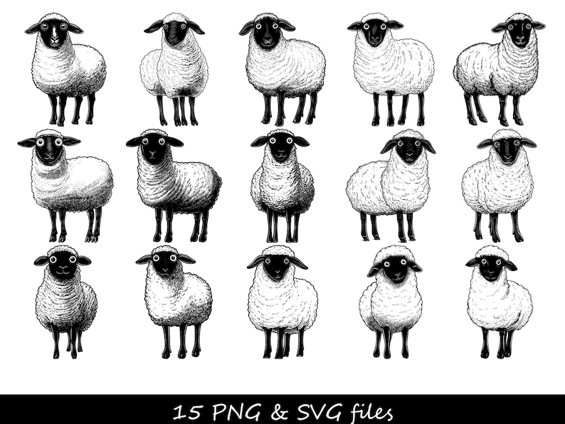 Sheep SVG, Sheep PNG, Sheep Clipart, Farm Animal SVG, Lamb Svg, Sheep ...