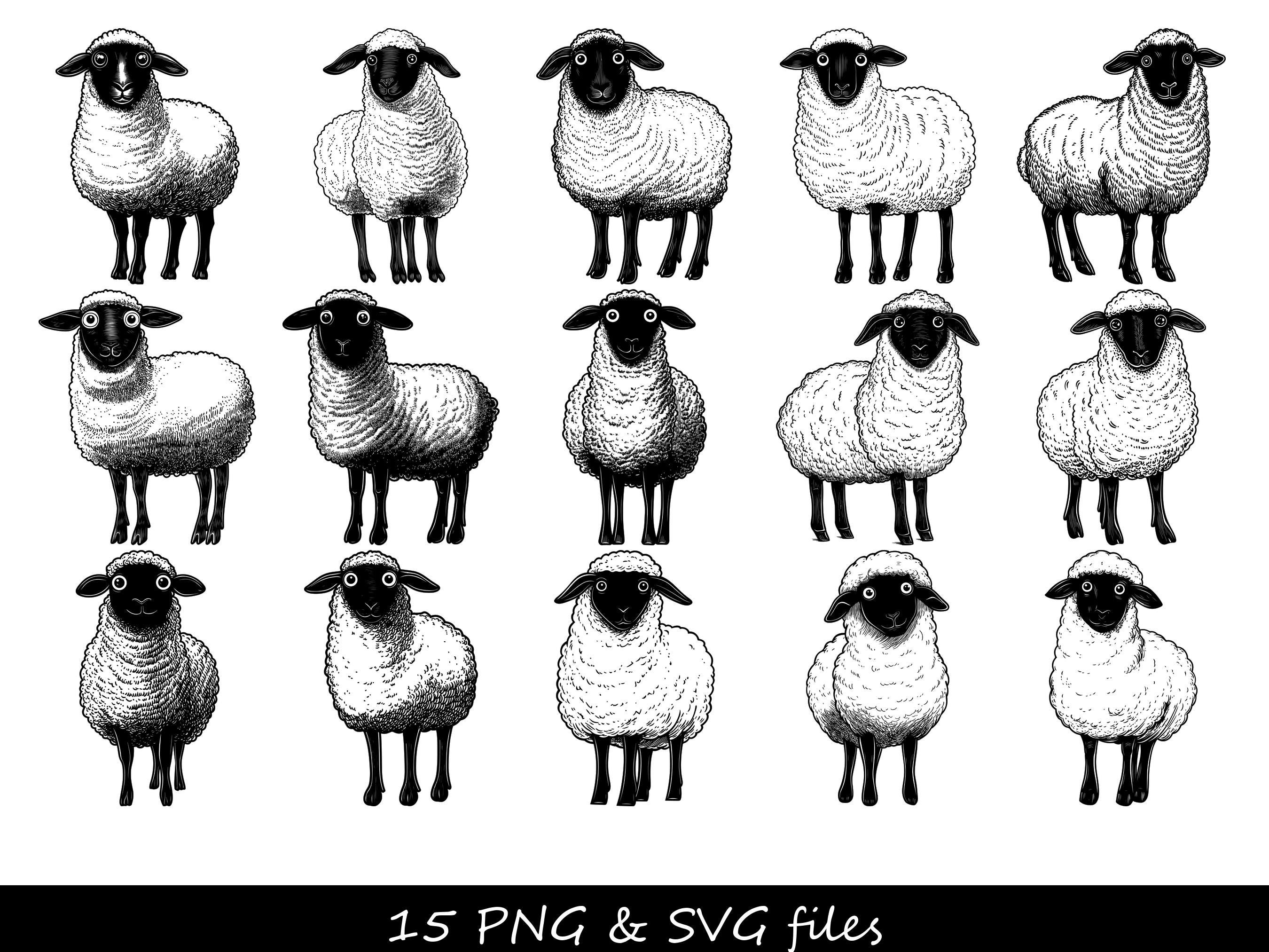 Sheep SVG, Sheep PNG, Sheep Clipart, Farm Animal SVG, Lamb Svg, Sheep ...
