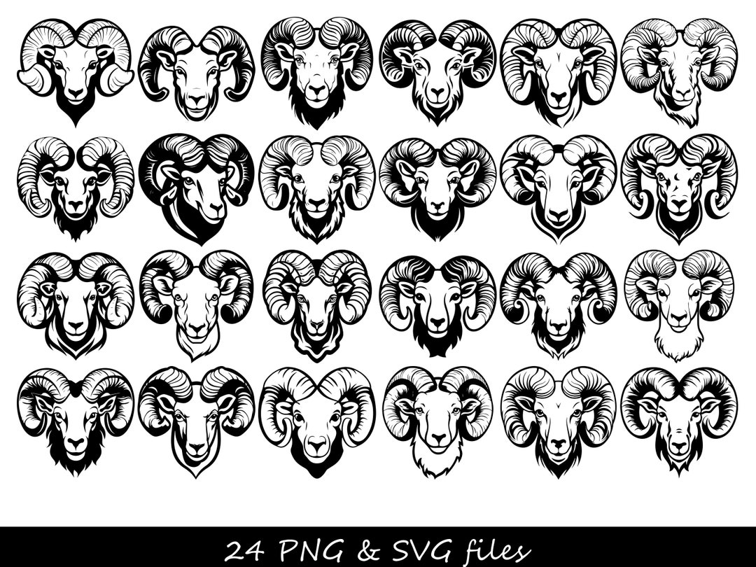 Ram Head SVG, Ram SVG, Ram Skull SVG, Horned Ram Svg, Ram Head ...