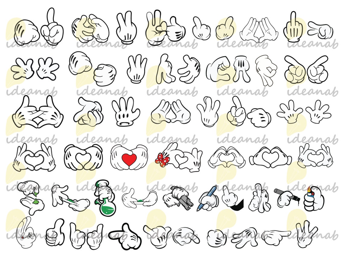 Mickey Hands SVG Bundle, Mickey and Minnie Hands Svg, Mickey Gloves SVG ...