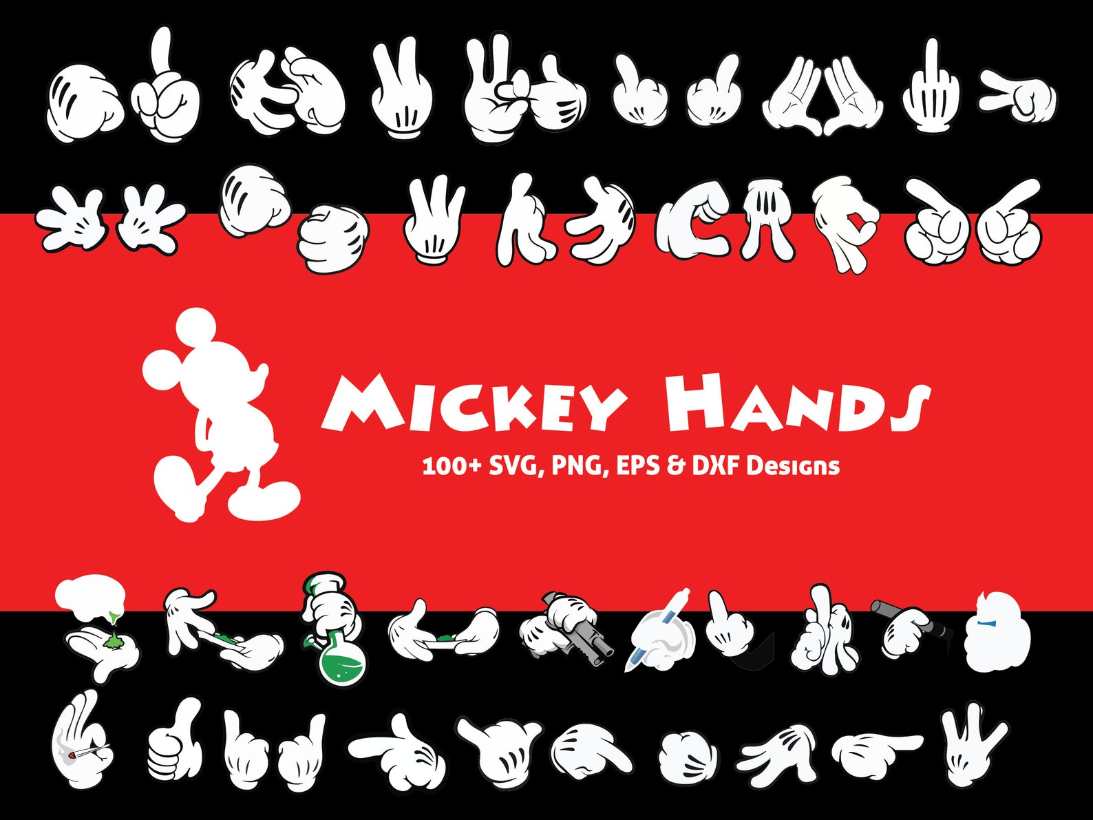 Mickey Hands SVG Bundle, Mickey and Minnie Hands Svg, Mickey Gloves SVG ...