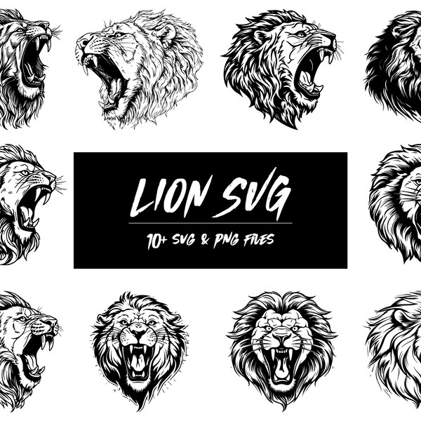 Lion Head Svg - Etsy