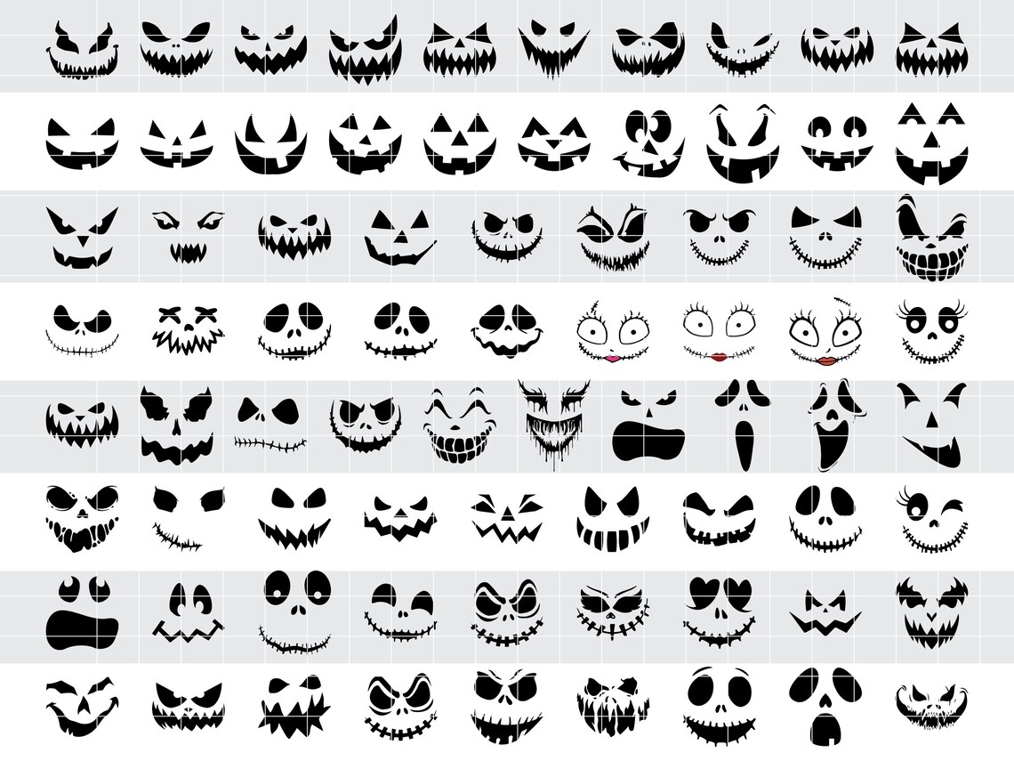 Pumpkin Face SVG Halloween Face SVG Pumpkin Winky Face Svg - Etsy