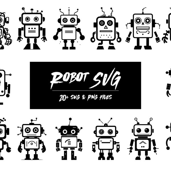 Robot Svg - Etsy
