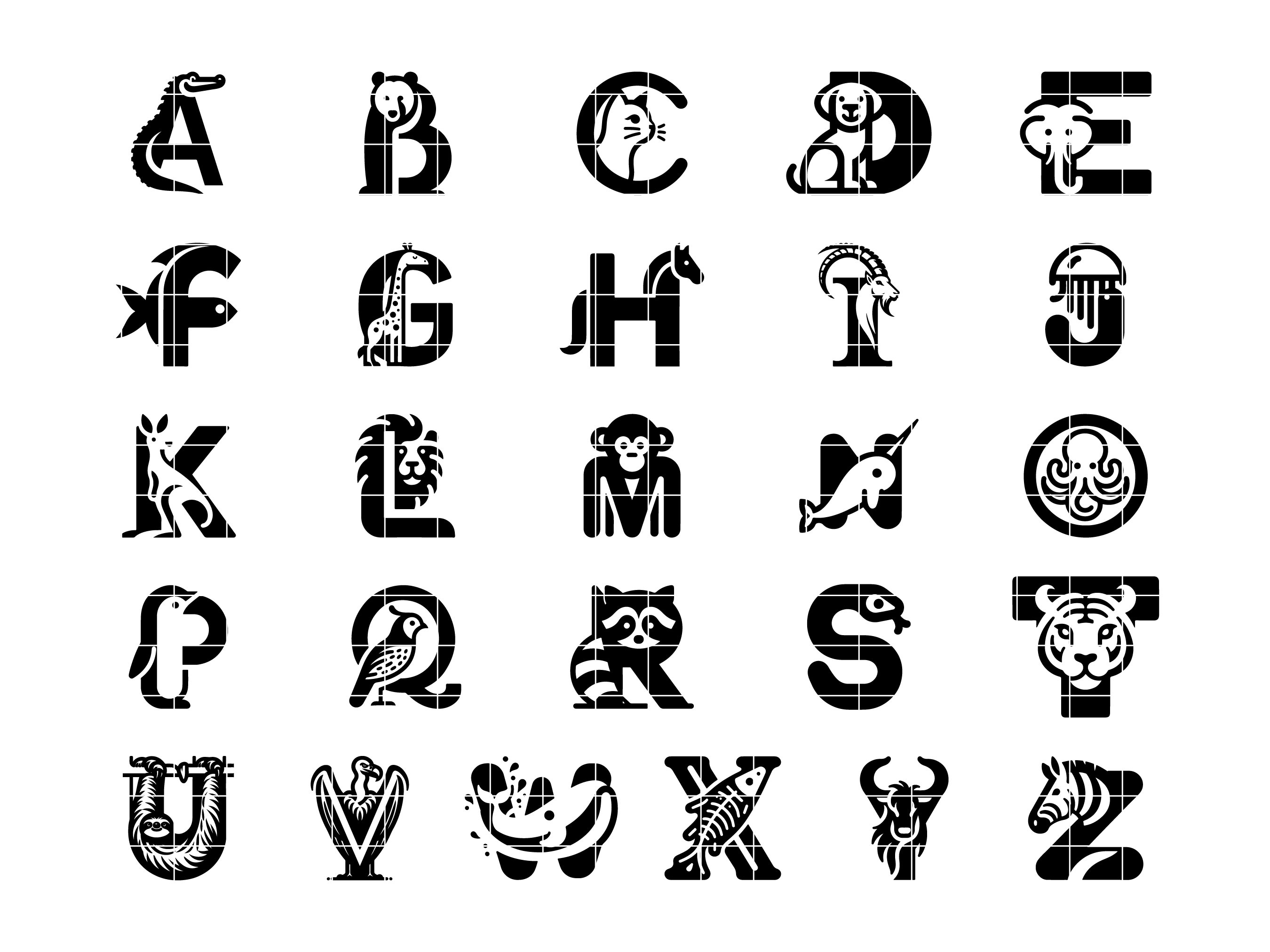 Animal Alphabets SVG, Alphabet SVG, Alphabets SVG, Letter Alphabet Svg ...