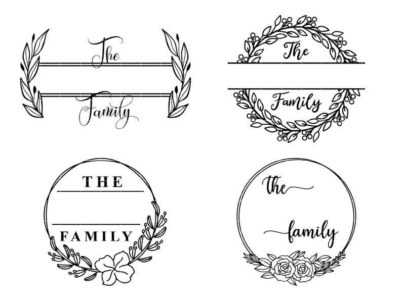 Family Name Monogram SVG, Family Name SVG, Wedding Monogram SVG, Split ...