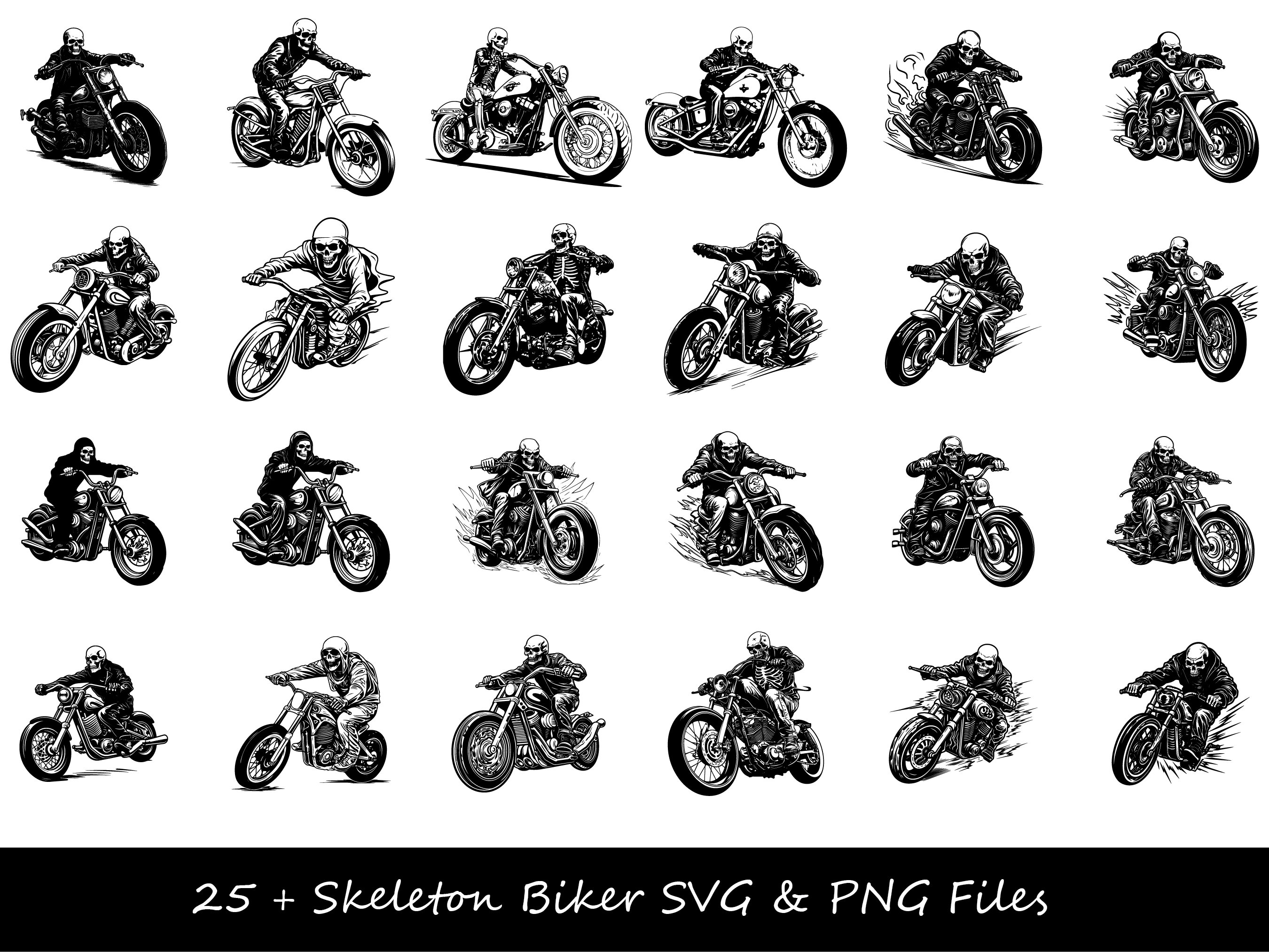 Skeleton Biker SVG, Skeleton Svg, Biker Svg, Biker Clipart, Motorcycle ...