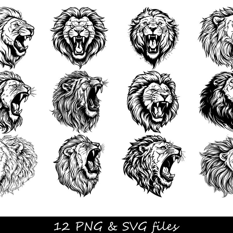 Lion Head Svg - Etsy
