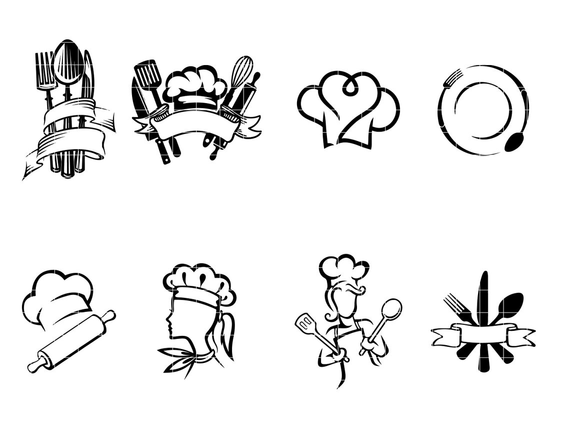 Kitchen Monogram SVG, Kitchen SVG, Kitchen Utensils Monogram SVG, Chef ...