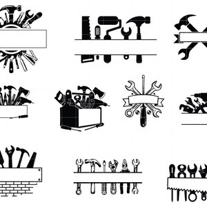 Tools Monogram, Tool Box Svg, Repair Tools Svg, Handyman Svg, Tools ...