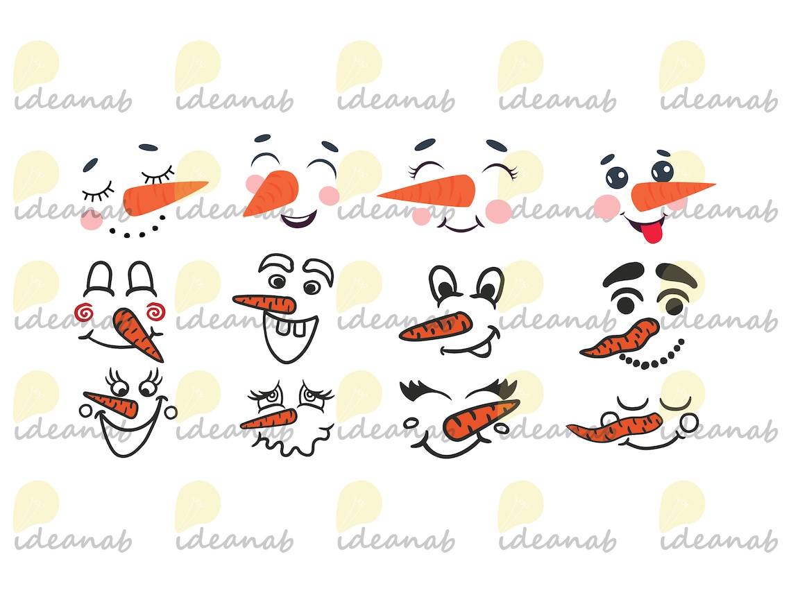Snowman Face SVG Snowman Svg Frosty the Snowman Face Svg - Etsy