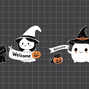 Ghost Welcome Sign SVG, Ghost SVG, Ghost Face Svg, Cute Ghost Svg, Baby ...