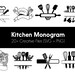Kitchen Monogram SVG, Kitchen SVG, Kitchen Utensils Monogram SVG, Chef ...