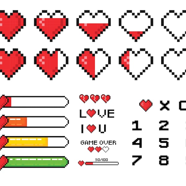 Pixel Heart - Etsy