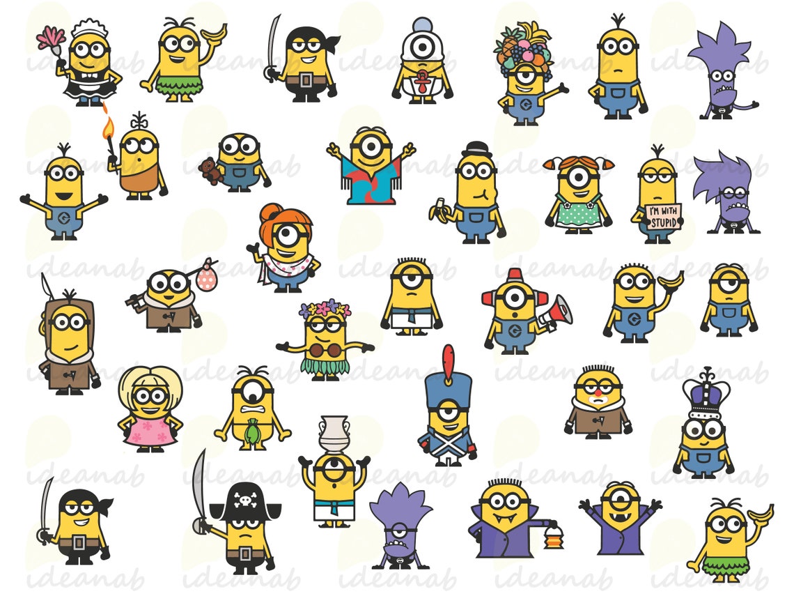 Minion SVG Bundle Minions Face SVG Minions SVG Outline - Etsy Canada