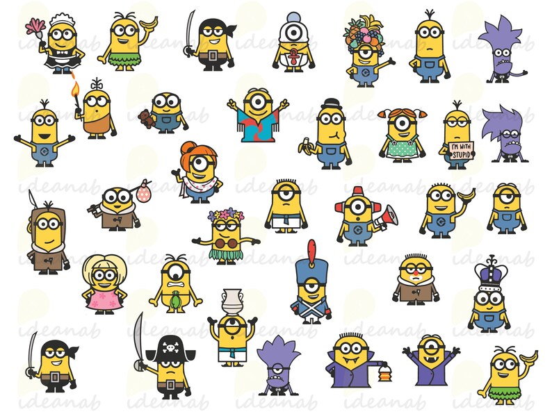 Minion SVG Bundle Minions Face SVG Minions SVG Outline - Etsy