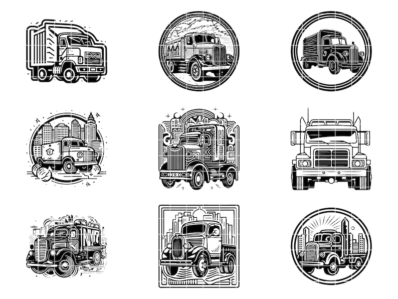 Truck Monogram SVG Bundle, Semi Truck SVG, Dump Truck SVG, Farm Truck ...